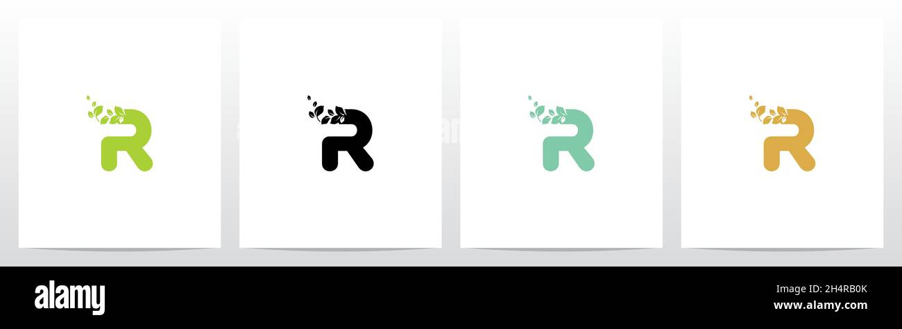 Letter Eroded Into Leaf Letter Logo Design R Stock Vector Image & Art ...
