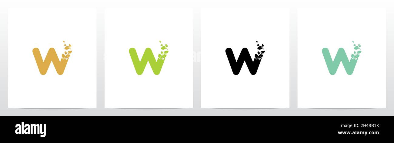 Letter Eroded Into Leaf Letter Logo Design W Stock Vector Image & Art ...