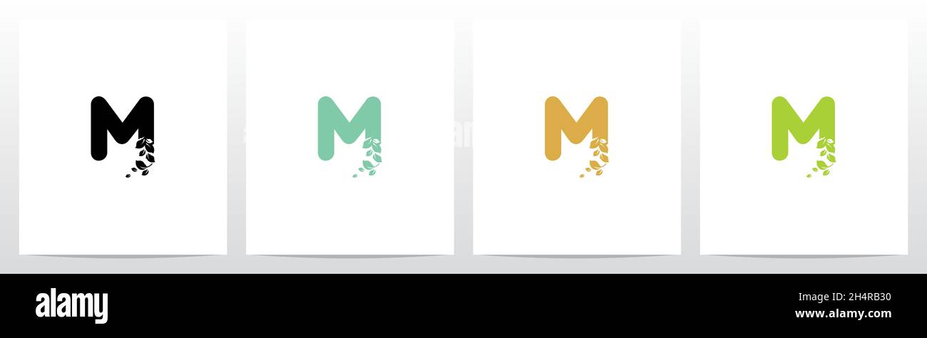 Letter Eroded Into Leaf Letter Logo Design M Stock Vector Image & Art ...