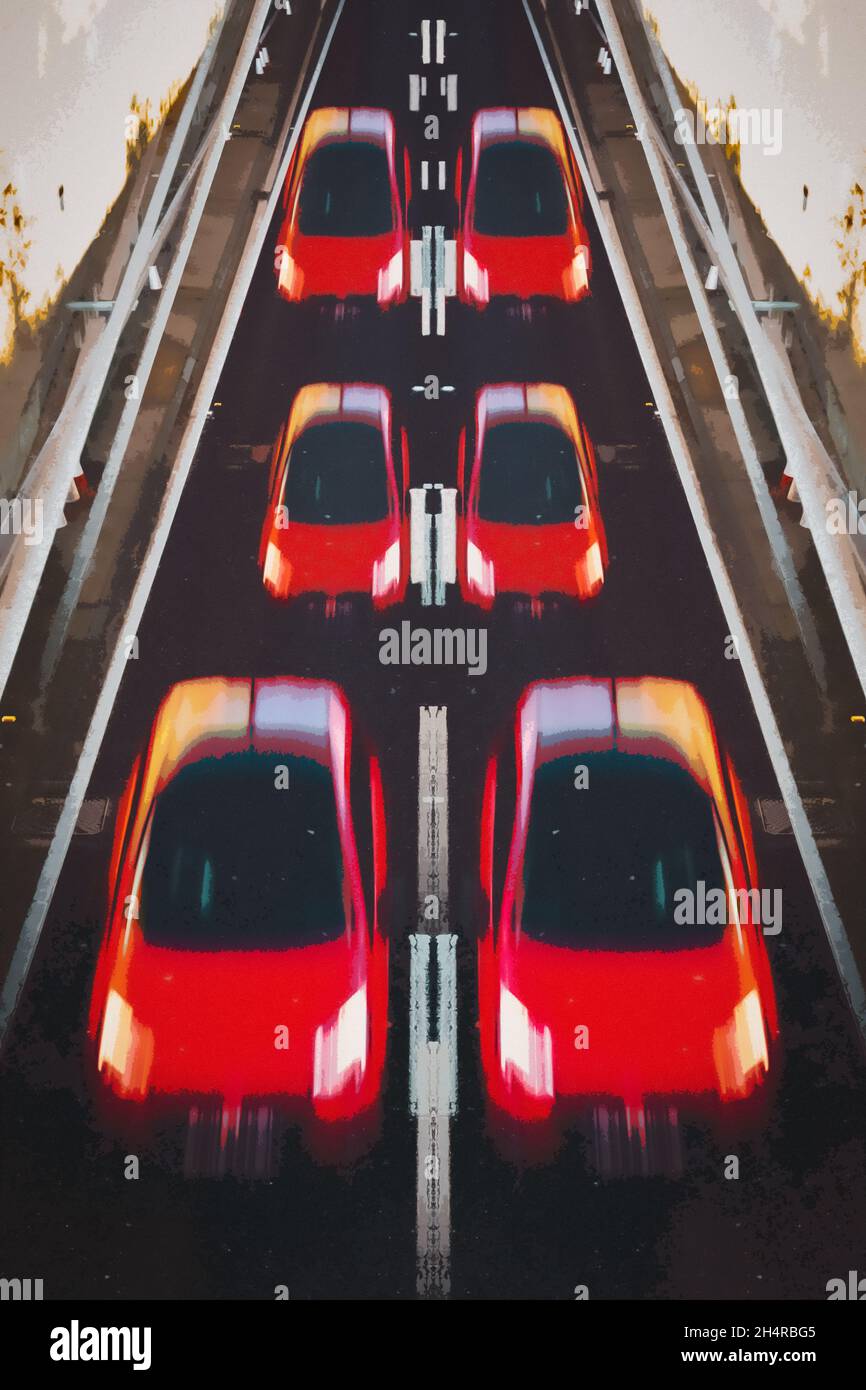 Road transportation overlapping hi-res stock photography and images - Alamy