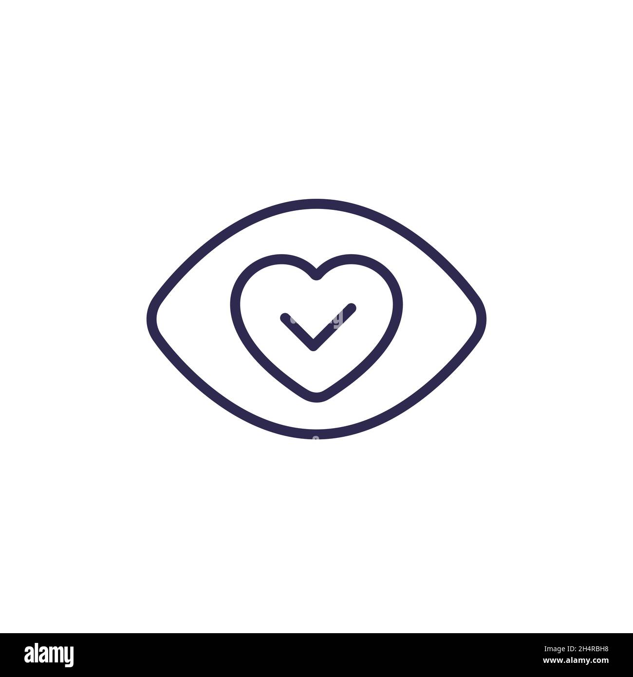 Eye with a heart, vector line icon Stock Vector Image & Art - Alamy