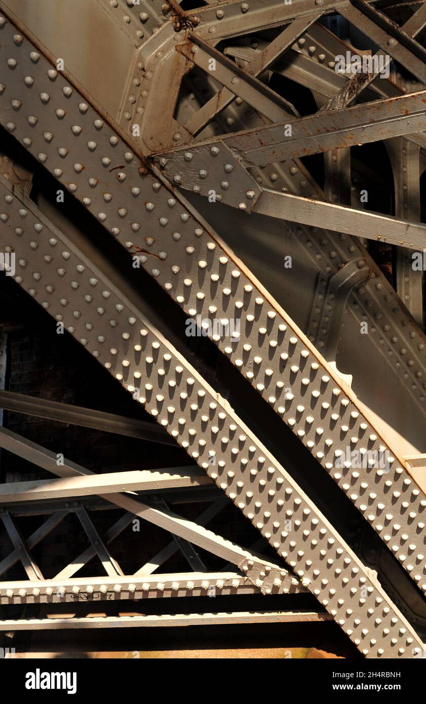 a riveted iron railway bridge Stock Photo - Alamy
