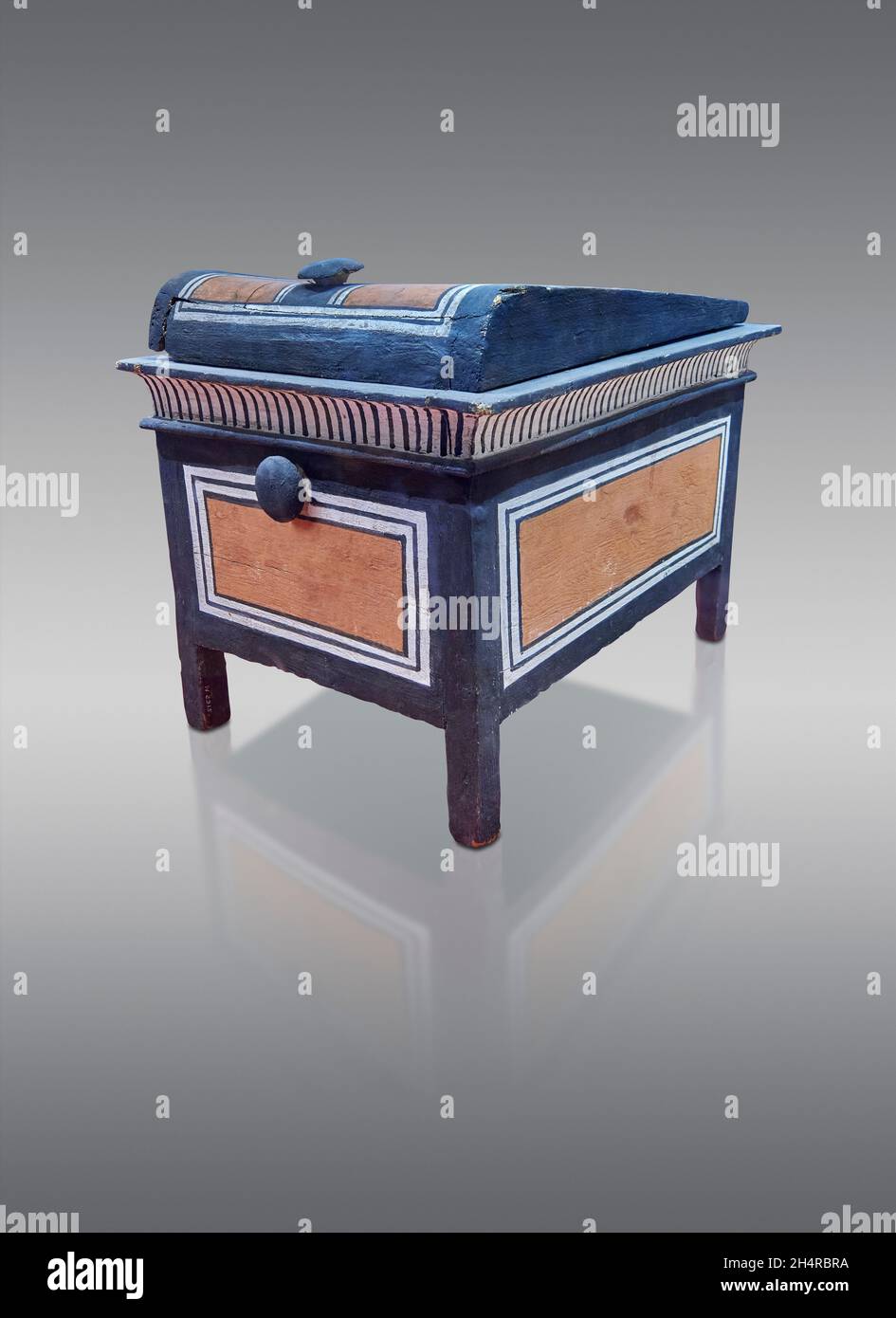 Ancient Egyptian chest with cornice, legs and domed lid, circa 1350 BC ...