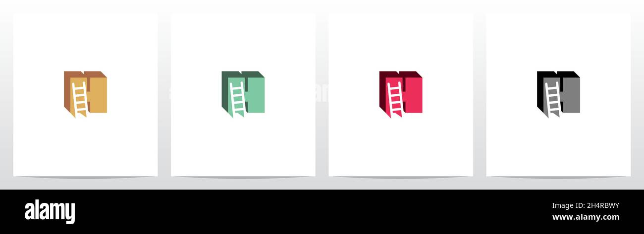 Ladder On Letter Logo Design H Stock Vector Image & Art - Alamy
