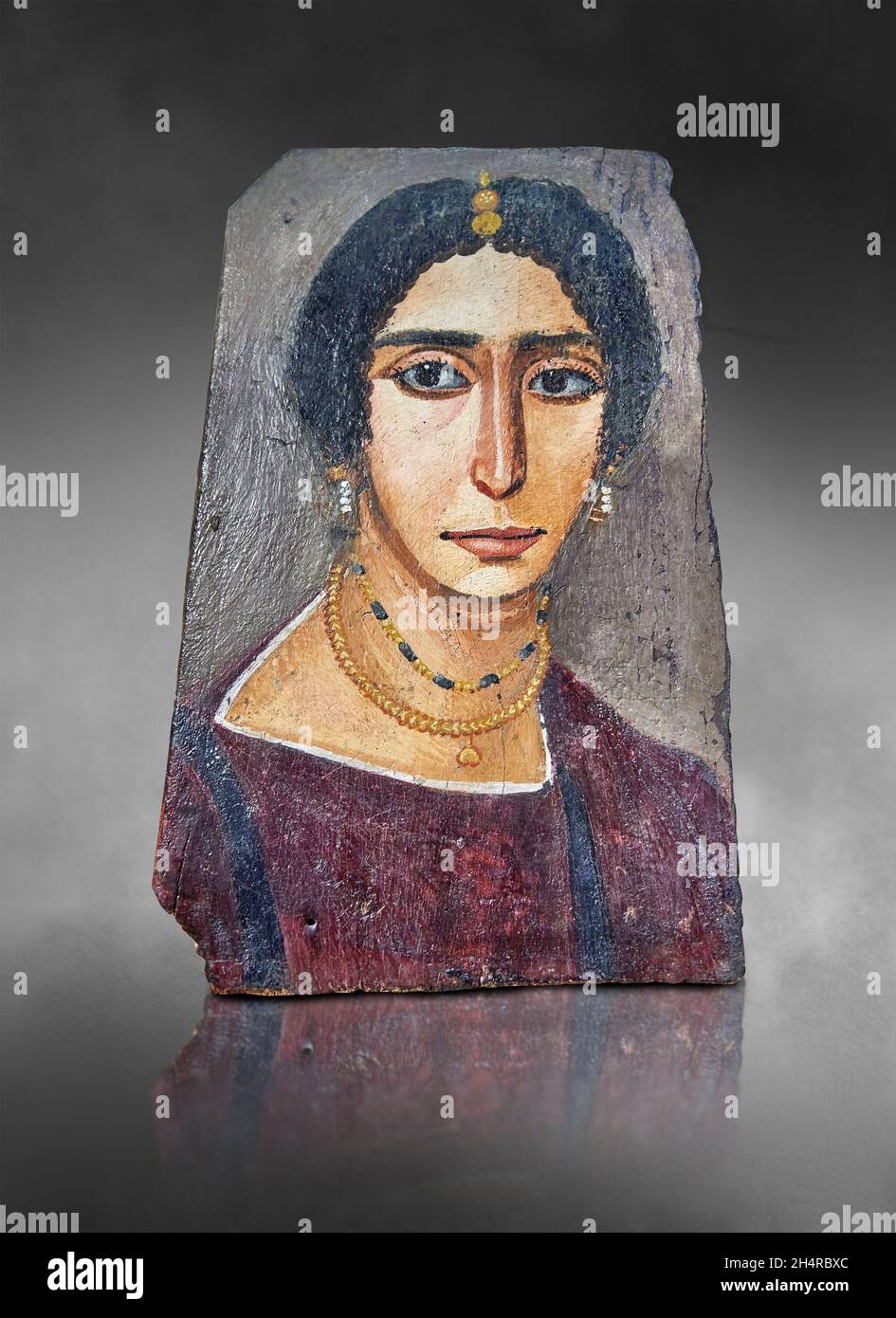 Roman Egyptian Fayum mummy portrait, 2nd -4th cent AD, Philadelphia El ...