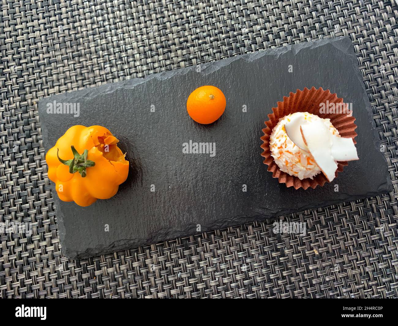 Macro close up of appetizing fresh exotic and very expensive dish Stock ...