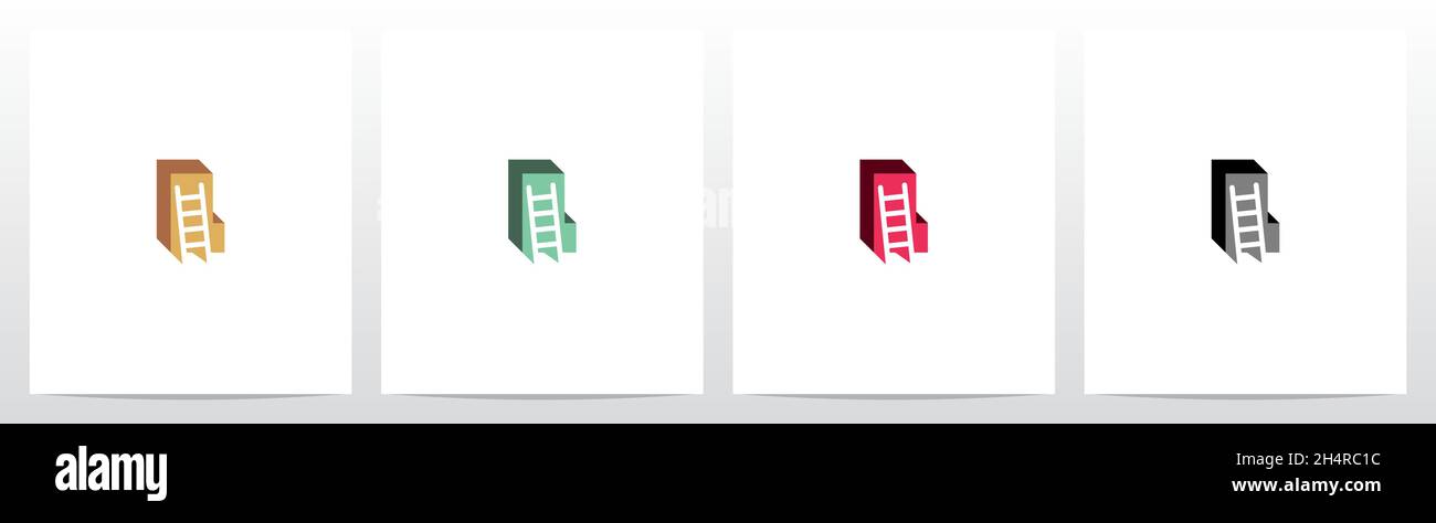 Ladder On Letter Logo Design L Stock Vector Image & Art - Alamy