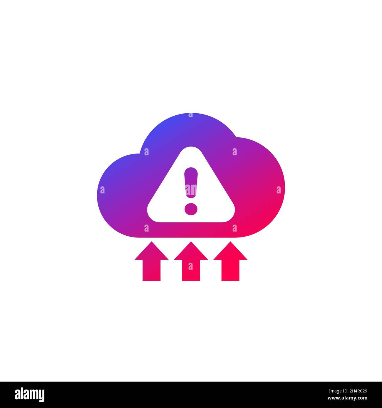 warning, upload error icon with a cloud Stock Vector Image & Art - Alamy