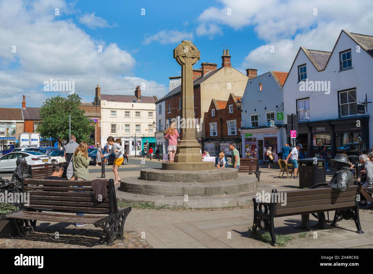 Knaresborough Market Cross, view in summer of the market cross sited in ...