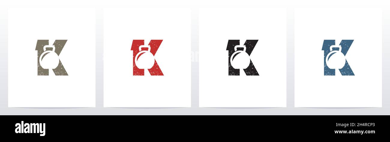 Kettlebell On Letter Logo Design K Stock Vector Image & Art - Alamy