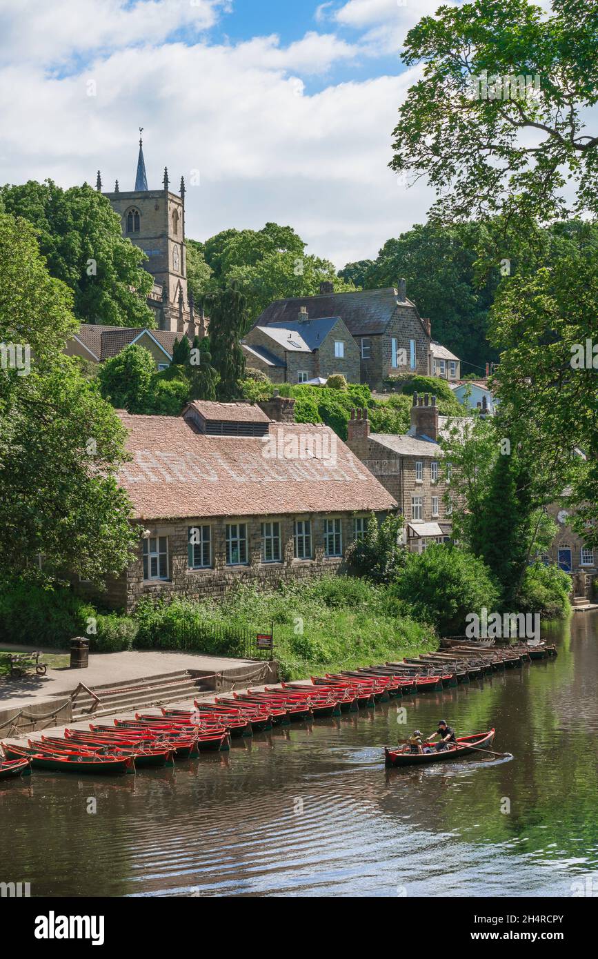 Yorkshire England UK, view in summer of the scenic Waterside area of ...