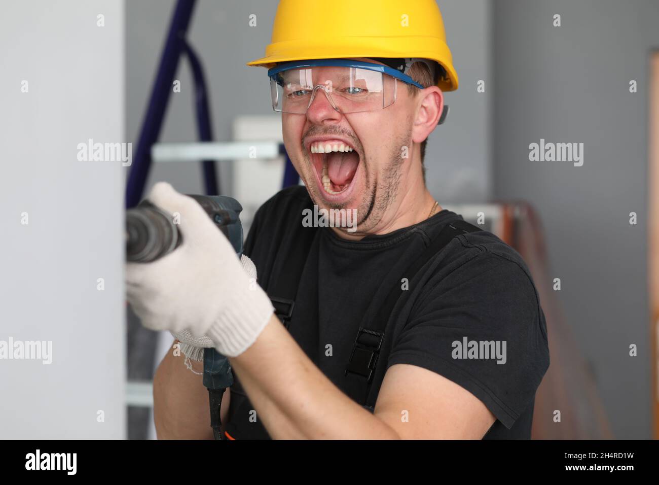 Happy funny handyman hi-res stock photography and images - Alamy