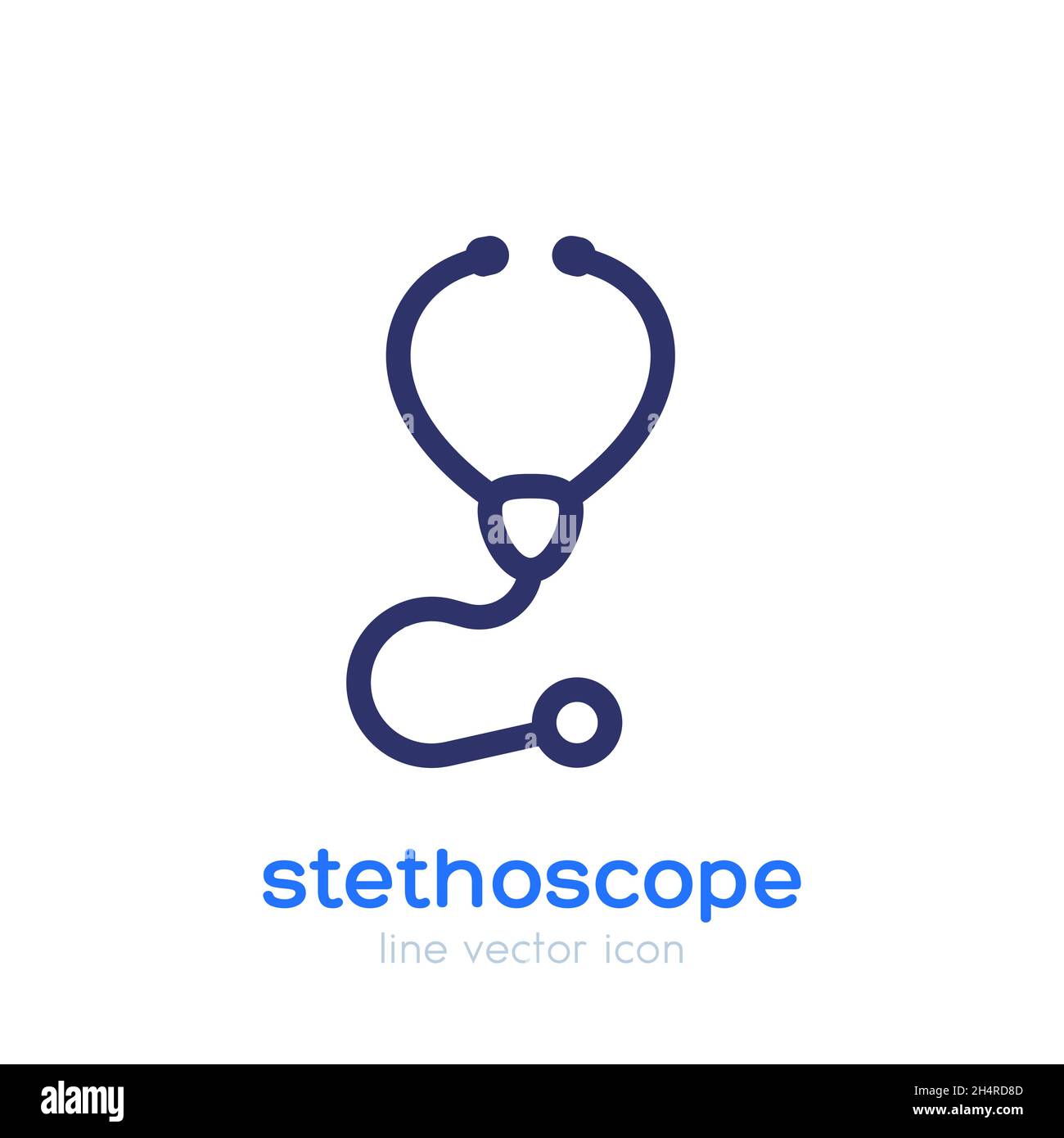 stethoscope line icon, a doctor tool vector Stock Vector Image & Art ...