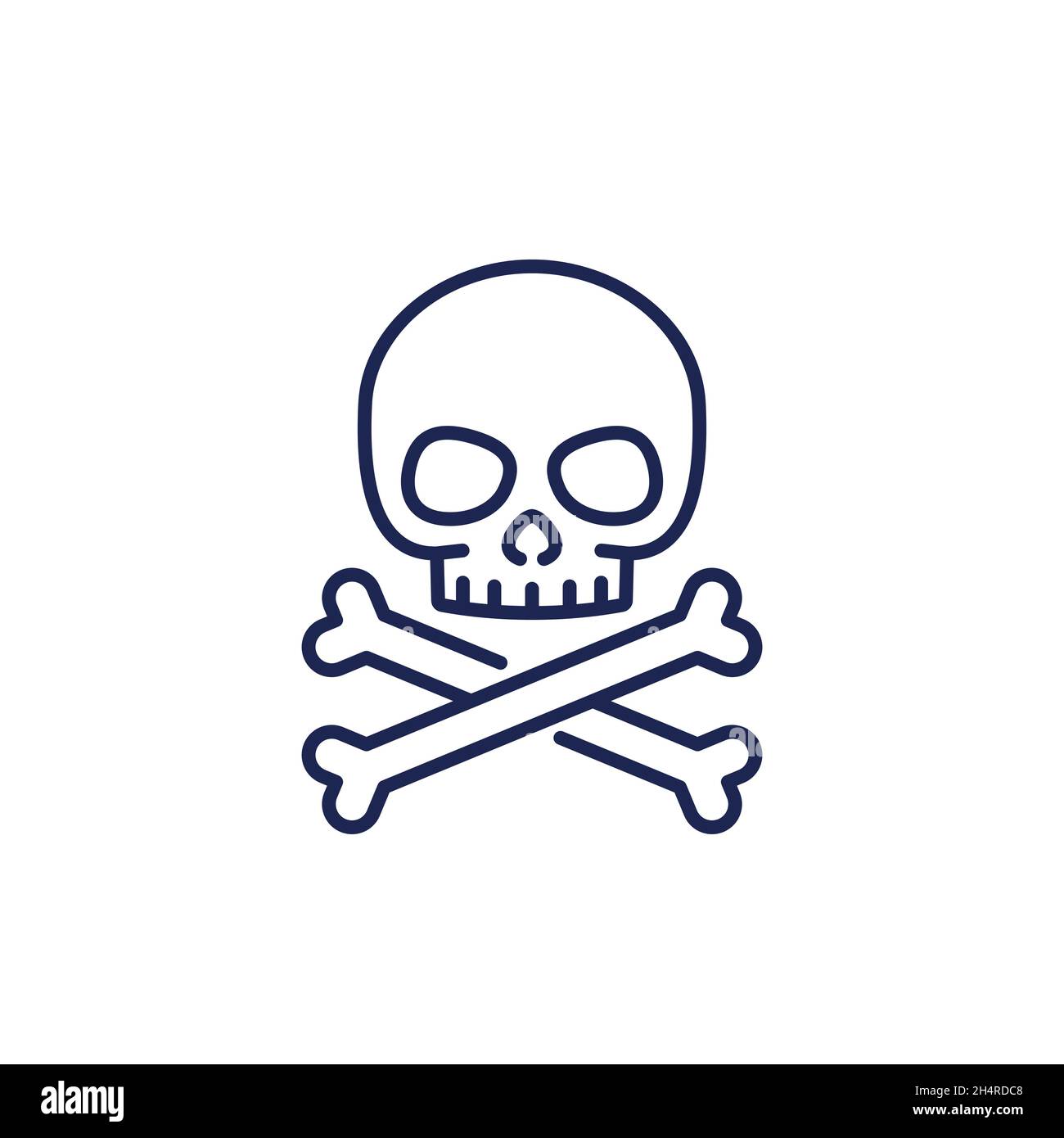 Line warning skull bones Cut Out Stock Images & Pictures - Alamy