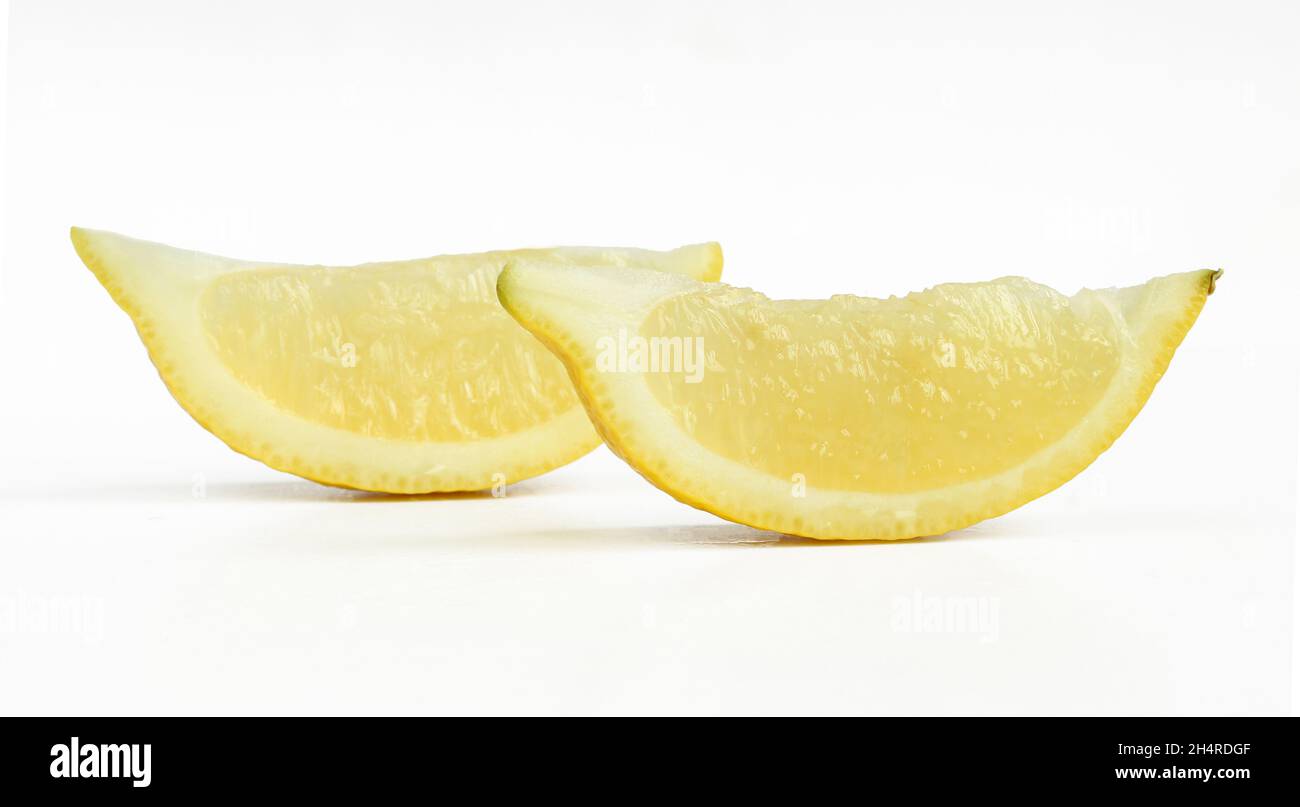 Two lemon slices isolated on white background. Healthy sour fruit Stock ...