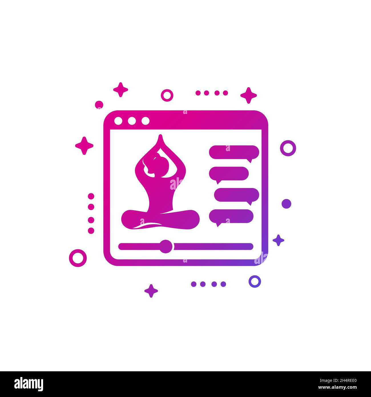 Yoga online workout woman Stock Vector Images - Alamy