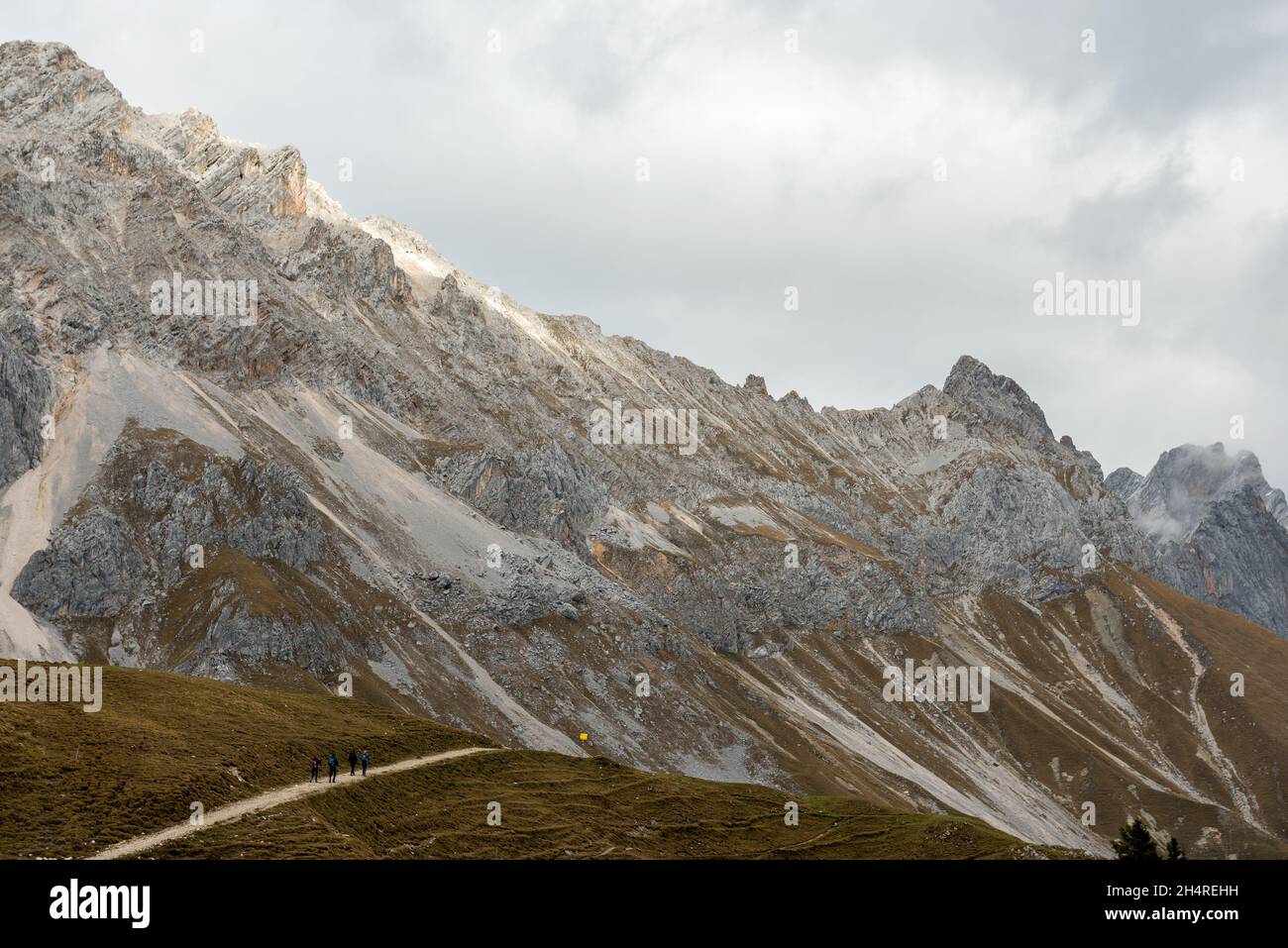 Hikers near Rotmoosalm - Gaistal, Leutasch, Tirol, Austria Stock Photo ...