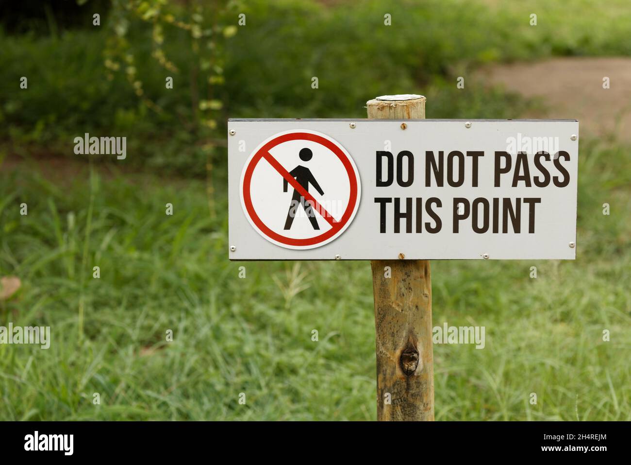 Do Not Pass This Point sign Stock Photo - Alamy