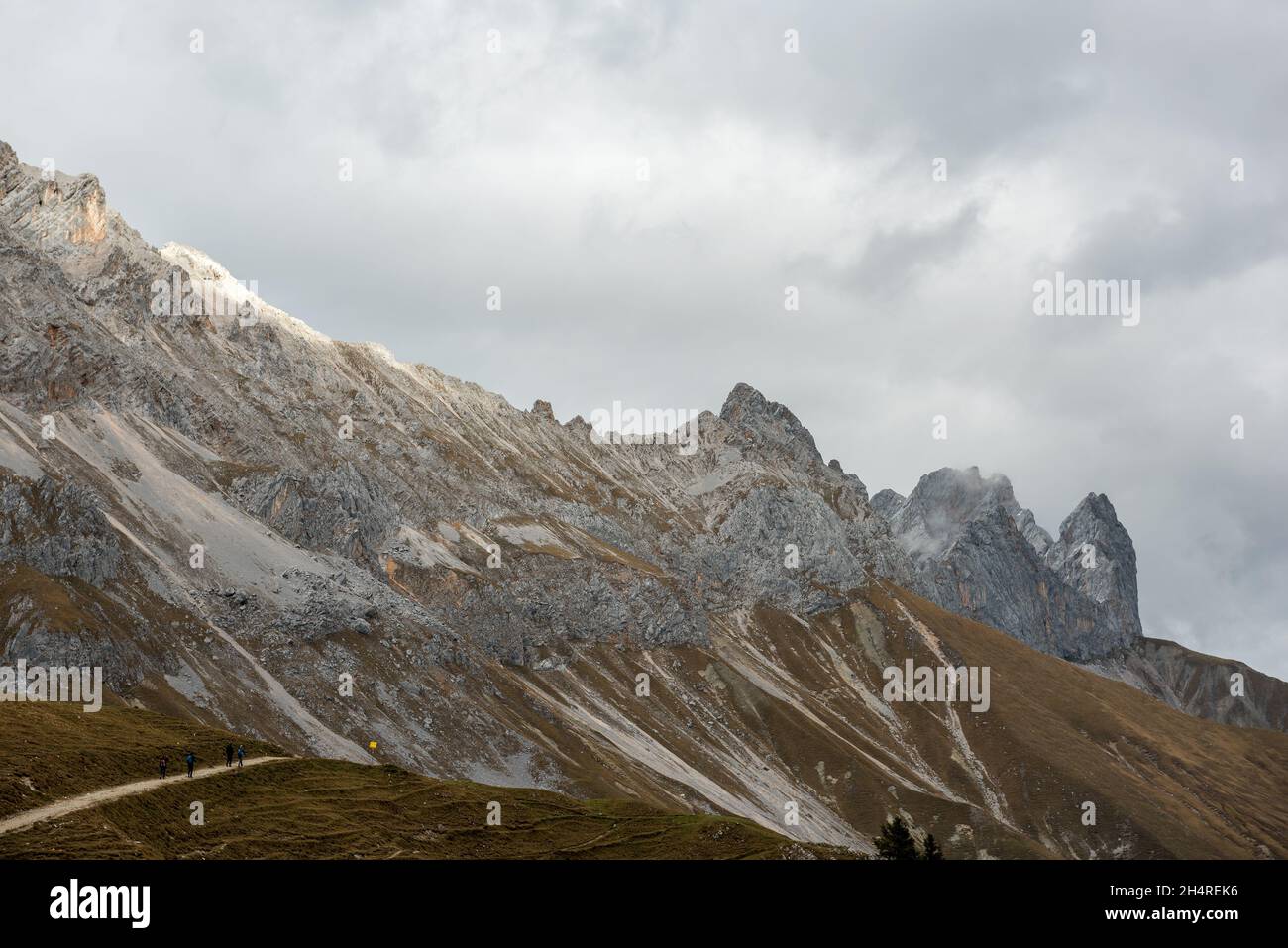 Hikers near Rotmoosalm - Gaistal, Leutasch, Tirol, Austria Stock Photo ...