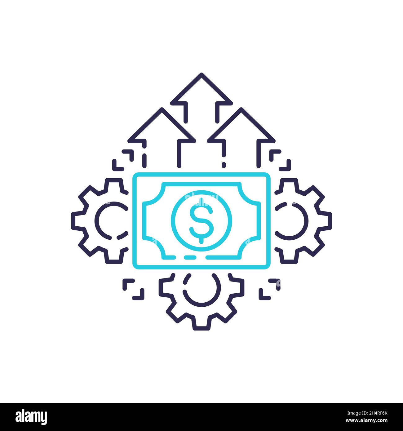 financial growth and efficiency icon, line vector Stock Vector Image ...
