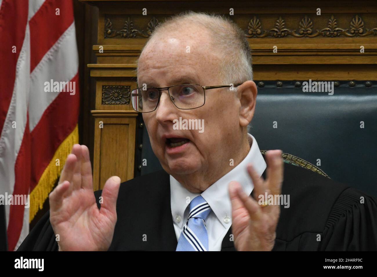 Kenosha, Wisconsin, USA. 4th Nov, 2021. One of 20 jurors is dismissed ...