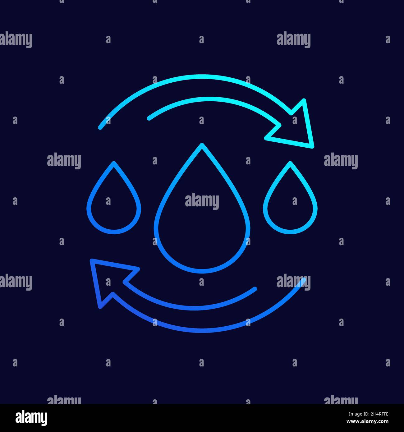 water recycling icon, thin line vector design Stock Vector Image & Art ...