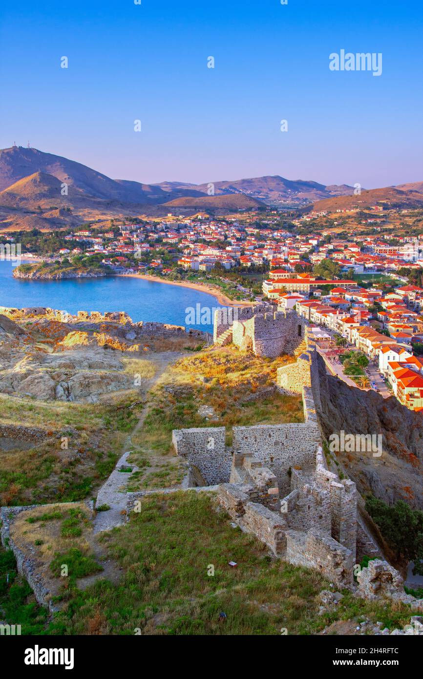 Myrina castle sunset hi-res stock photography and images - Alamy