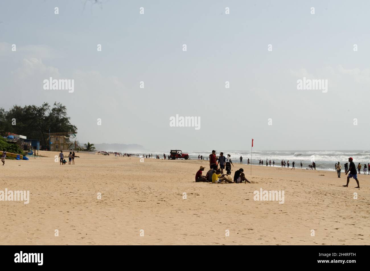 Baga Beach in Goa, strong windy waves Stock Photo - Alamy