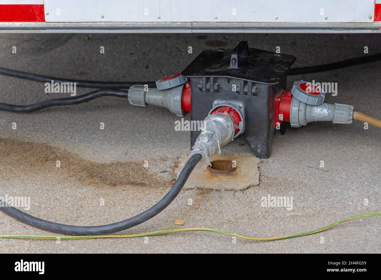 Stage Power Electric Distribution Box Under Van Stock Photo - Alamy