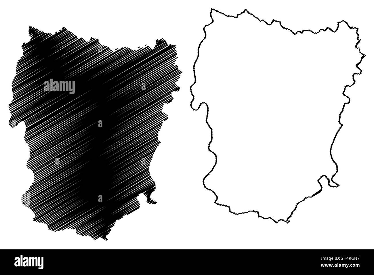 Shamli district (Uttar Pradesh State, Republic of India) map vector ...