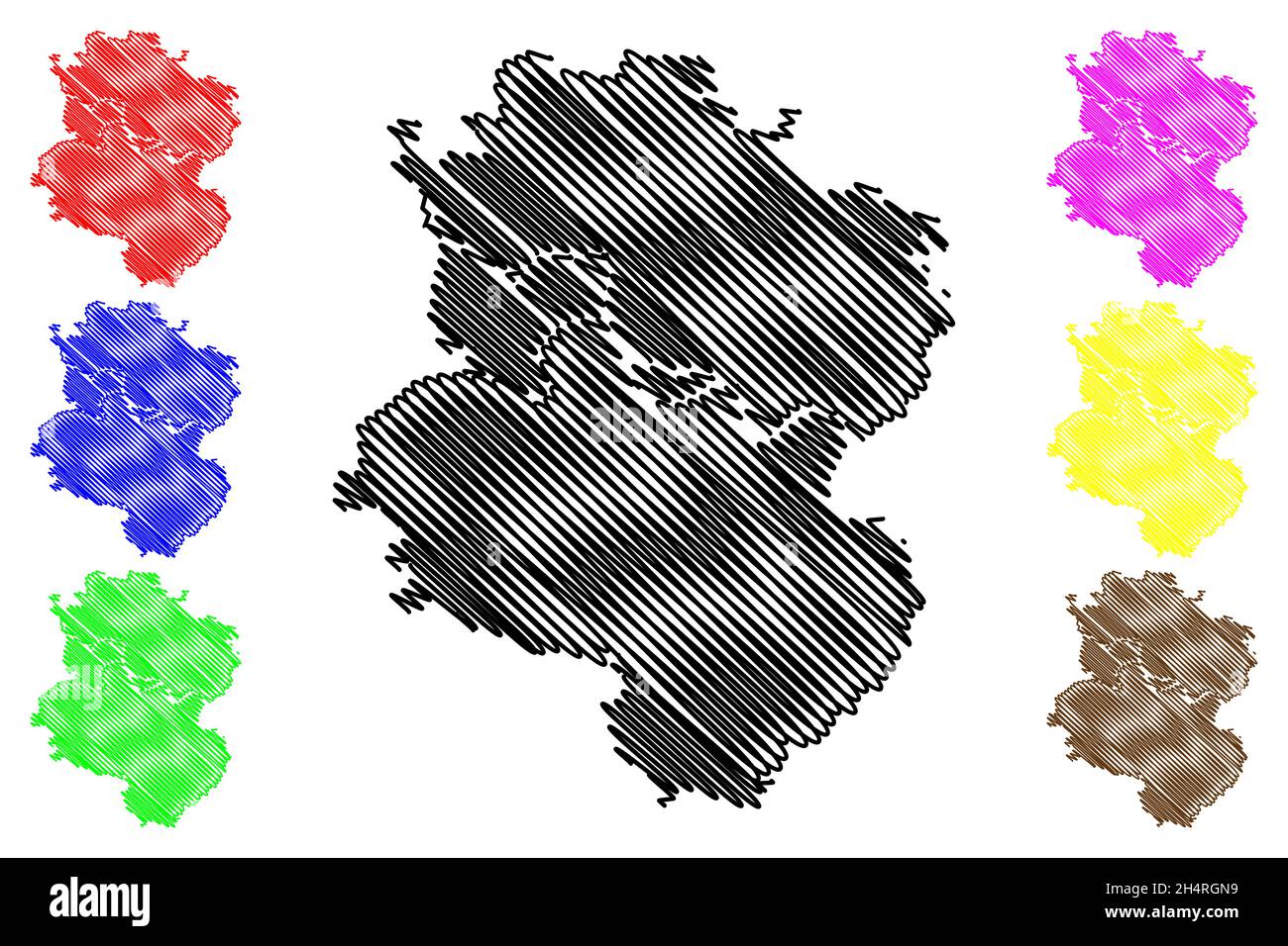 Allahabad district (Uttar Pradesh State, Republic of India) map vector ...