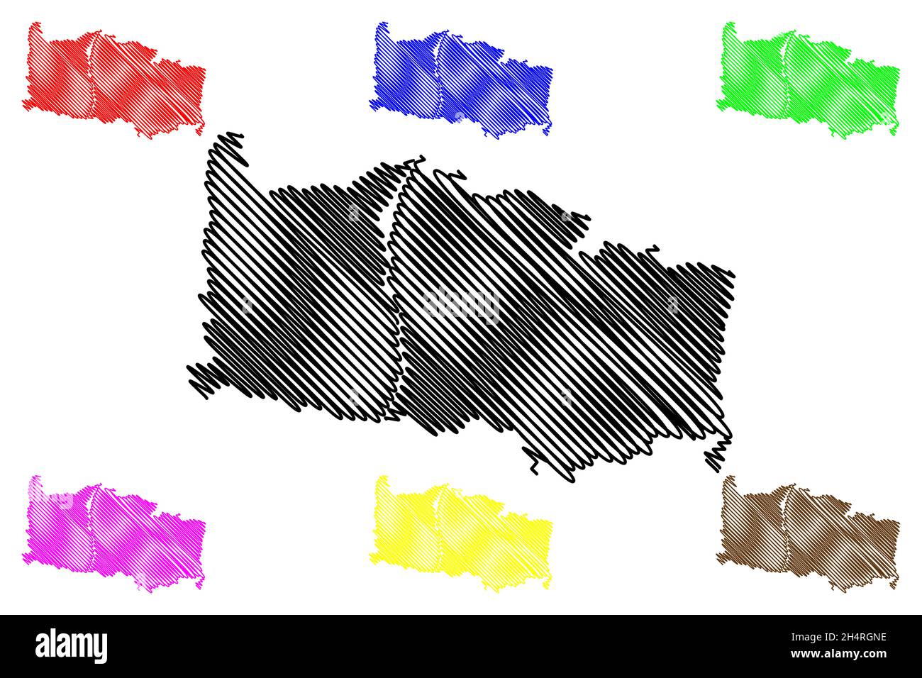 Alipurduar district (West Bengal State, Republic of India) map vector ...