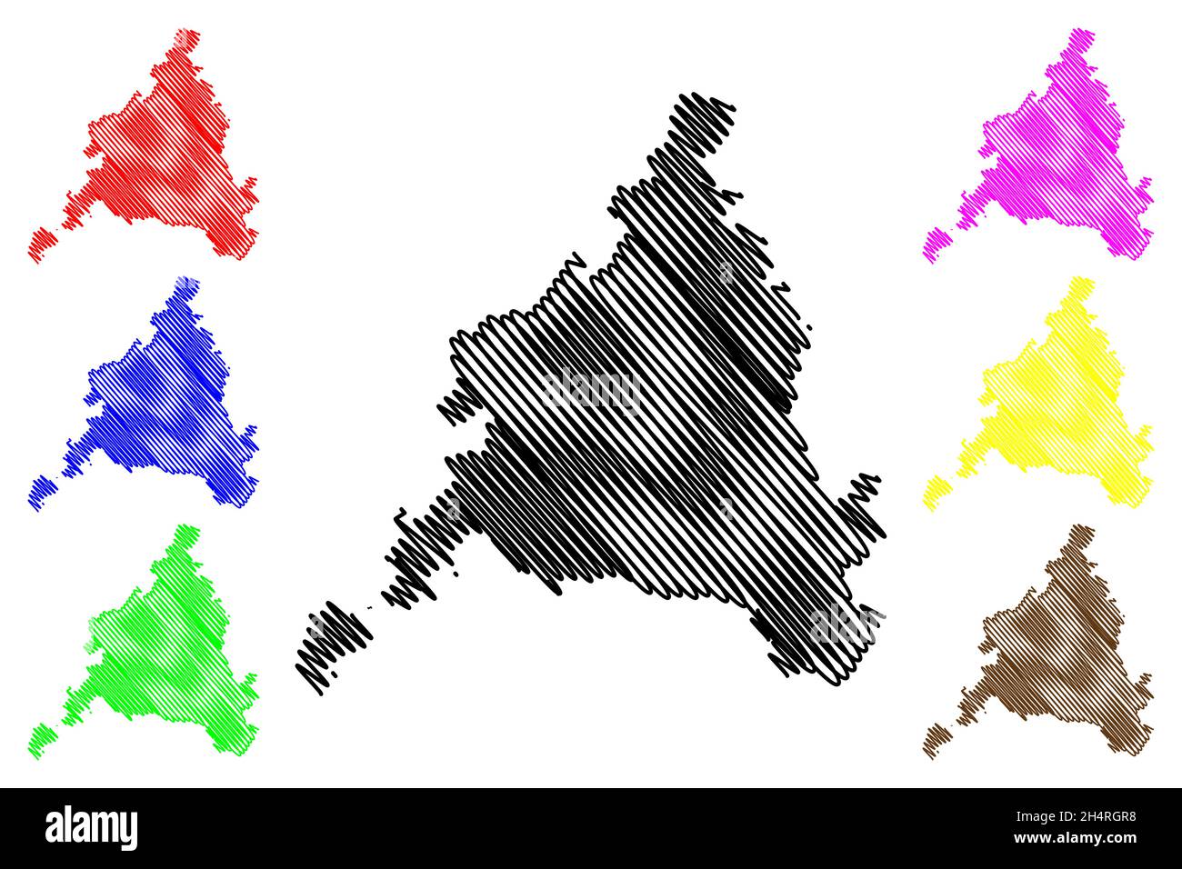 Ajmer district (Rajasthan State, Republic of India) map vector ...