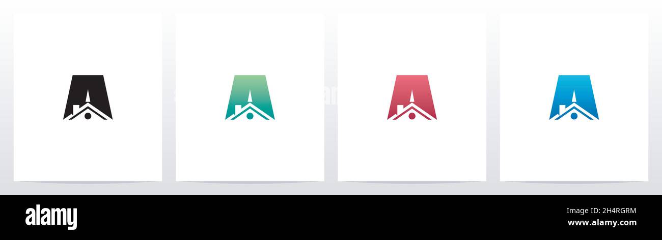 House Roof On Letter Logo Design A Stock Vector Image & Art - Alamy