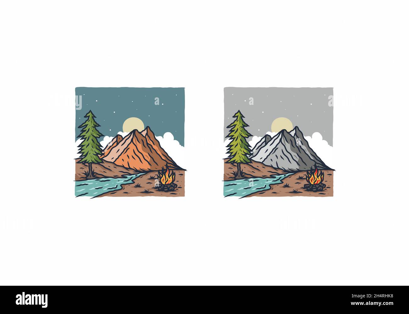 Simple Mountain Background Drawing Cut Out Stock Images & Pictures - Alamy