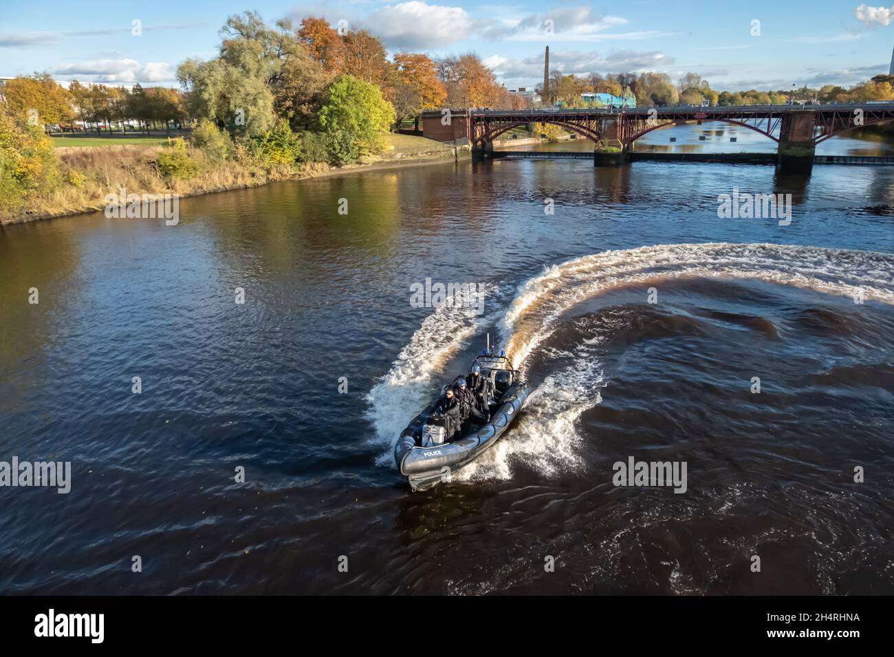 Glasgow, Scotland, UK. 4th November 2021: Armed officers in a police ...