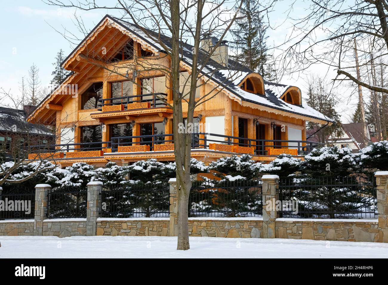 Zakopane, Poland - March 21, 2018: Modern design based on elements of ...