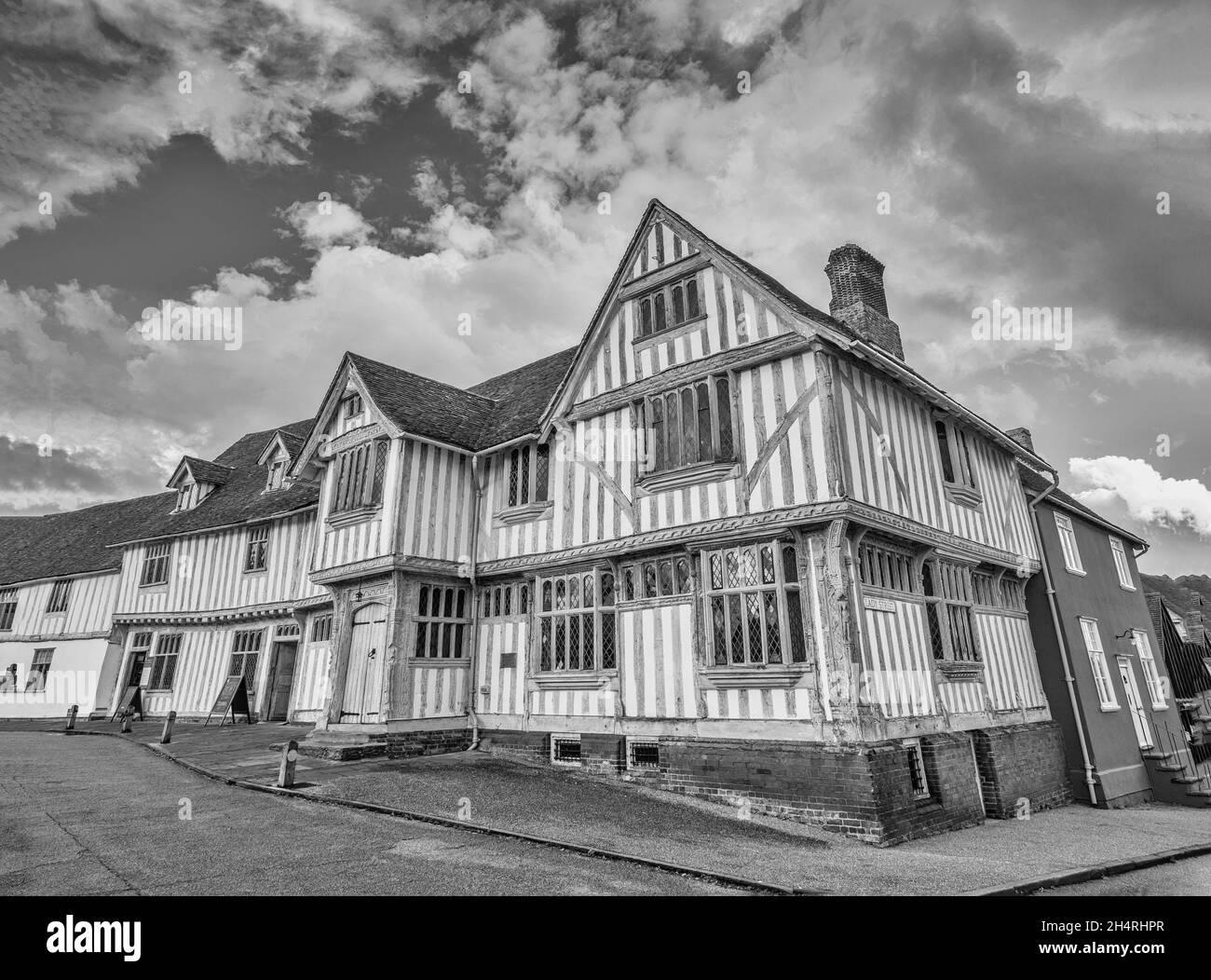 This medieval timber framed building is Levenham Guild Hall in the ...