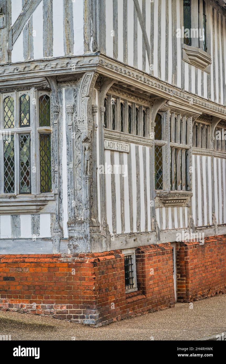 This medieval timber framed building is Levenham Guild Hall in the ...