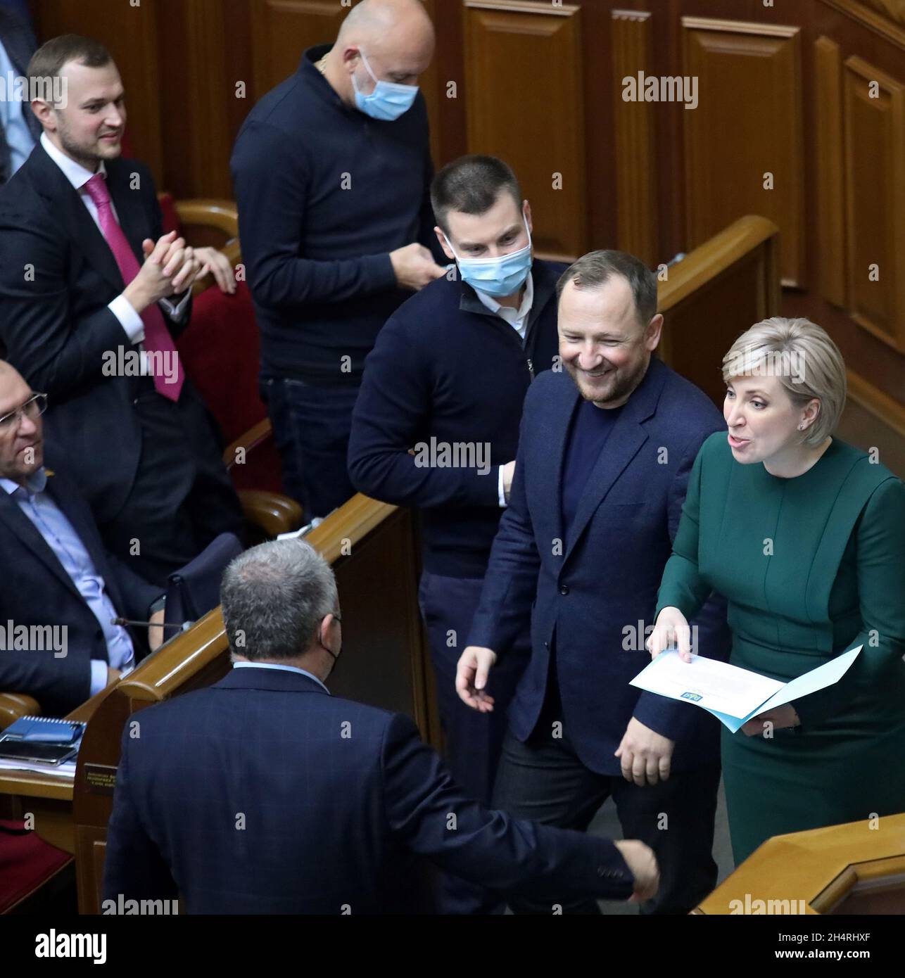 KYIV, UKRAINE - NOVEMBER 4, 2021 - MP Iryna Vereshchuk (R) becomes the ...