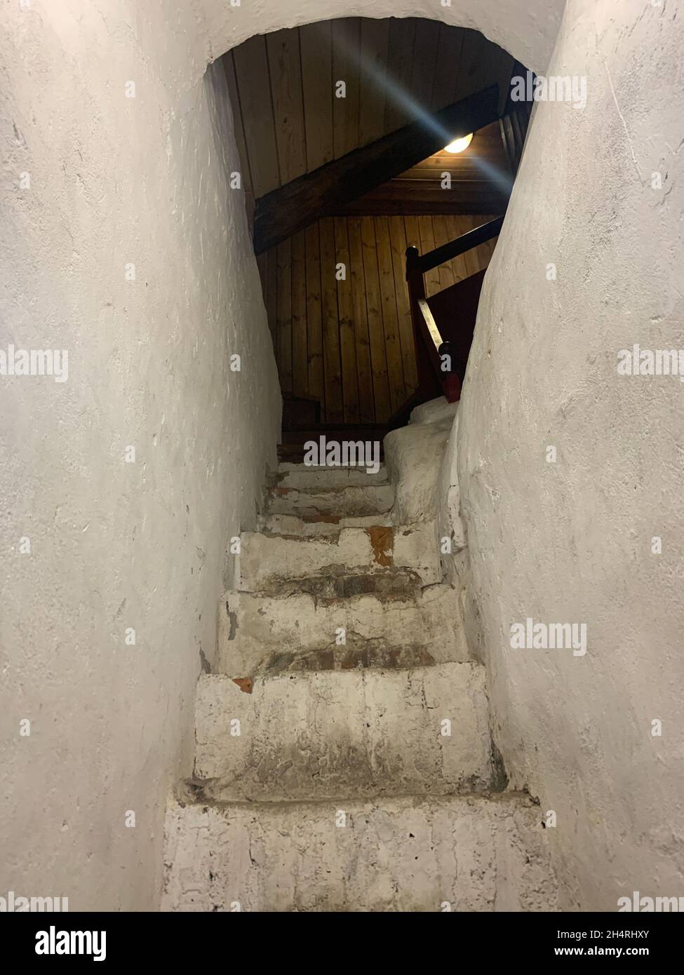 Old narrow stairs. Scary house Stock Photo - Alamy
