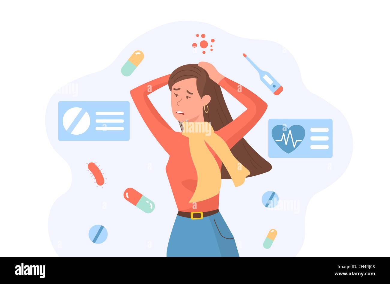 Woman hypochondriac concept Stock Vector Image & Art - Alamy
