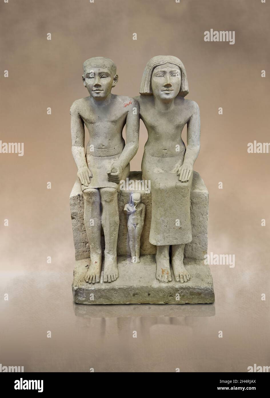 Egyptian statue sculpture of a married couple and son, 2620-2500, 4yj ...