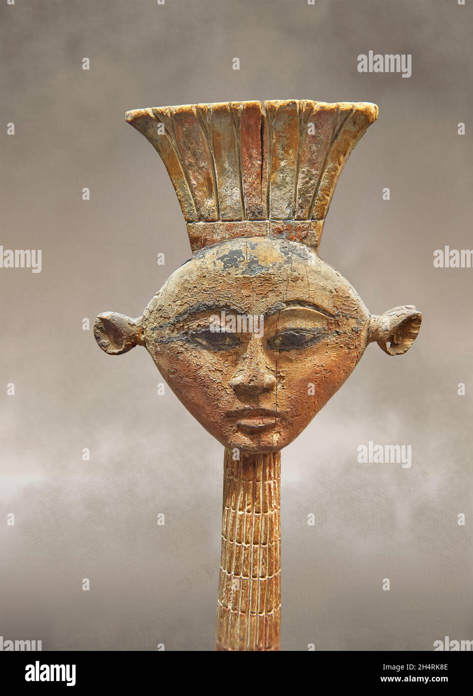 Egyptian Wood Sculpture of the goddess Anouket . Louvre Museum N3534 ...