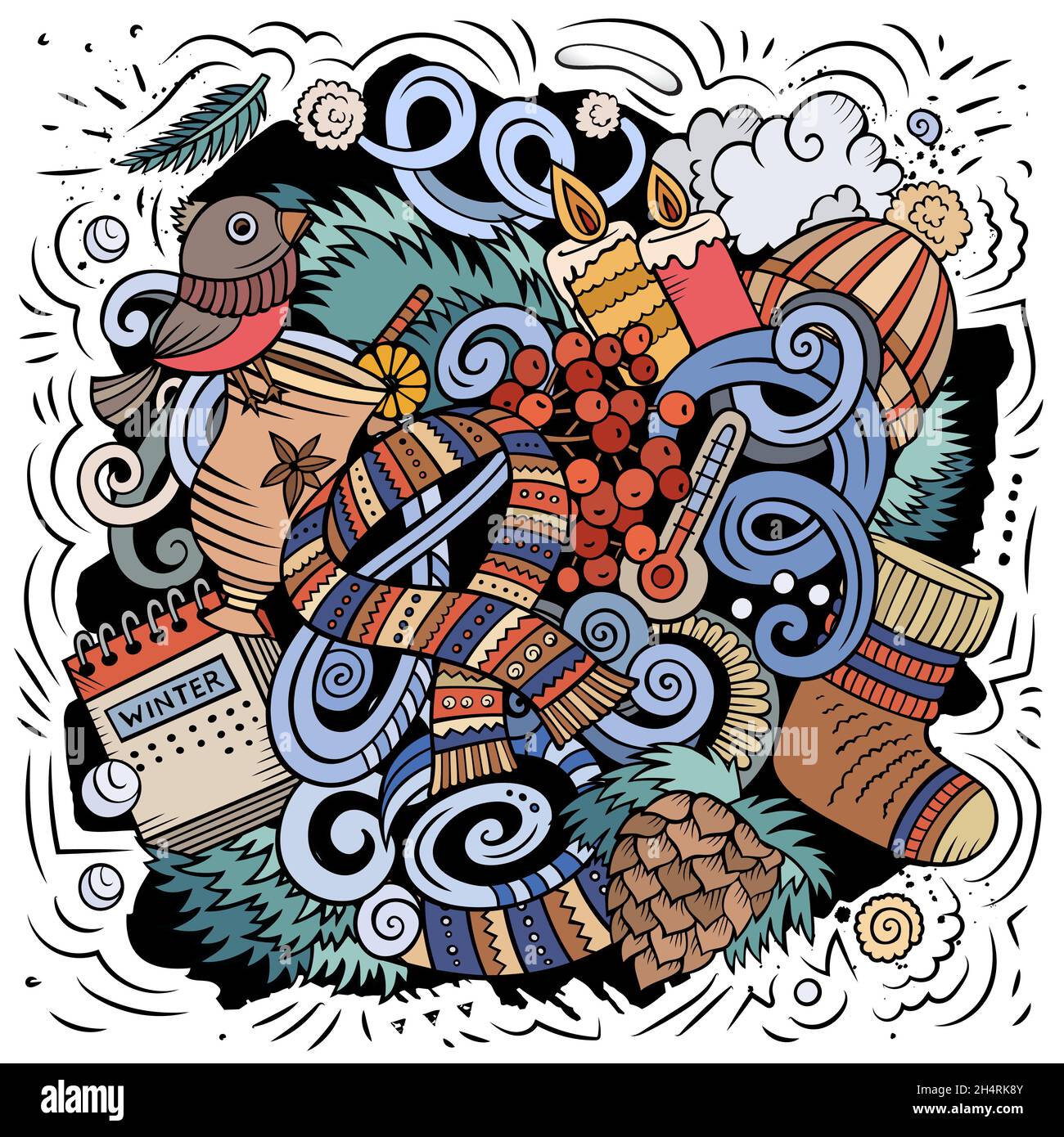 Winter lots snow in Stock Vector Images - Alamy