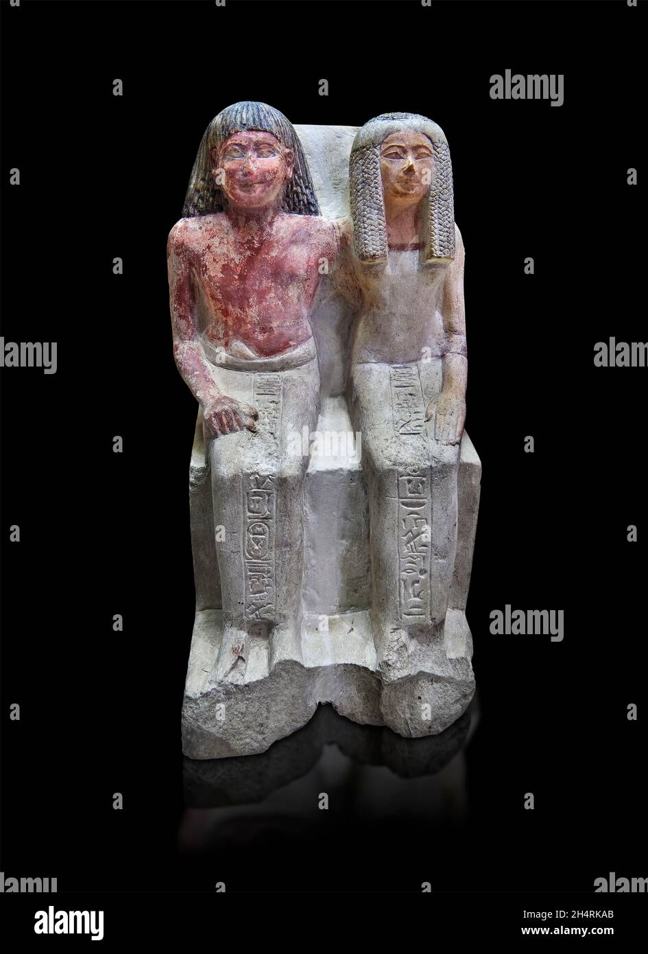 Egyptian statue sculpture of Samout and wife Moutnefret, confectioner ...