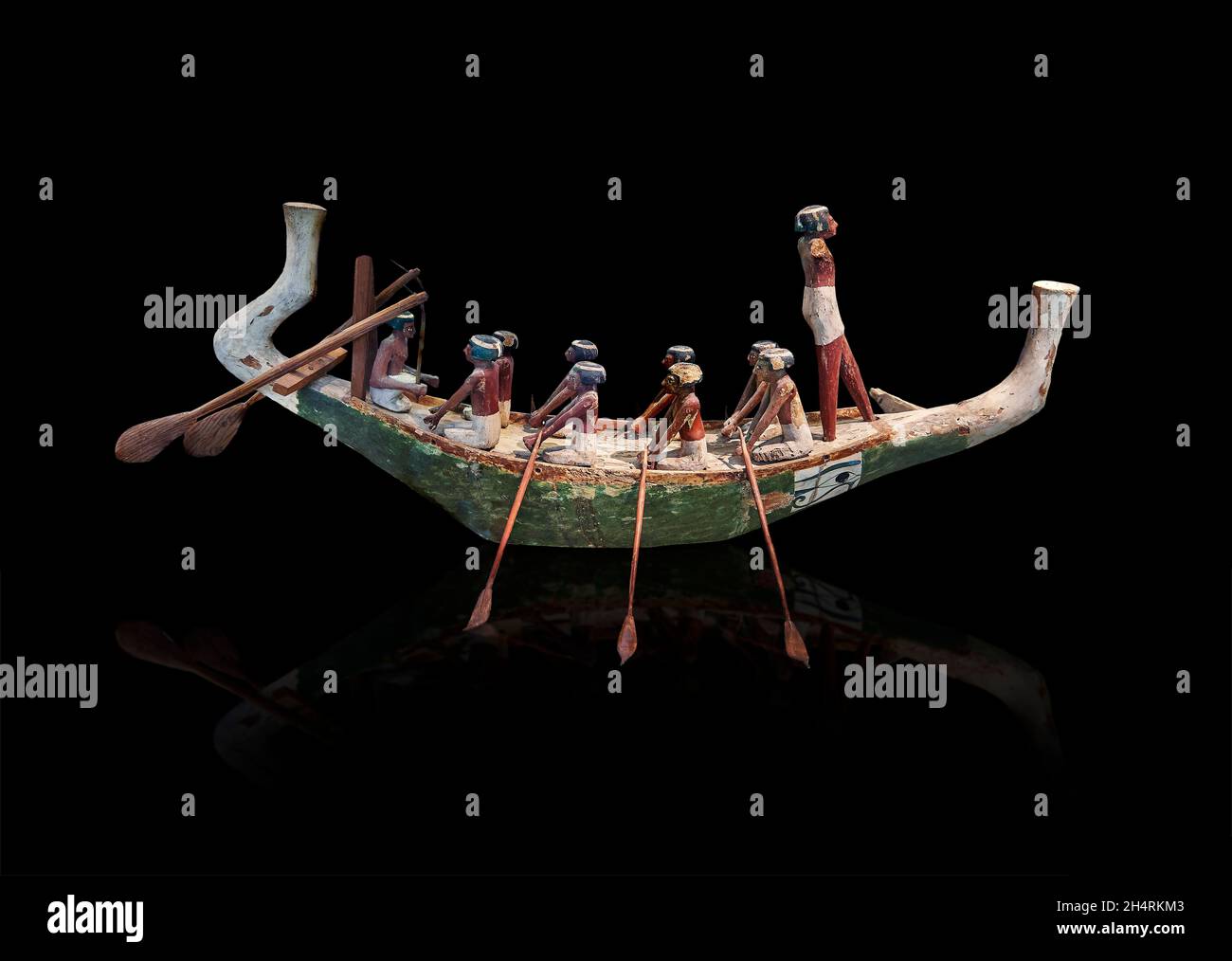Wooden Egyptian wood boat model, circa 2000 BC, middle Empire. Louvre ...