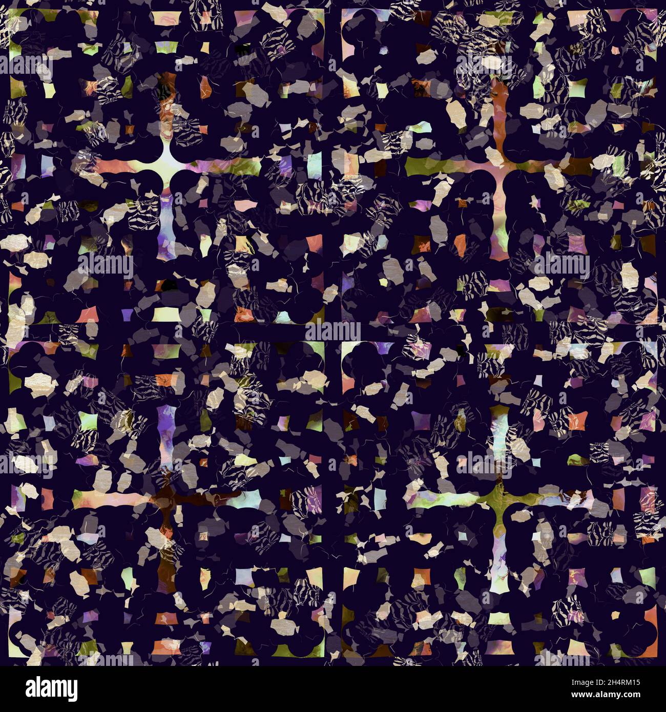 Exotic multicoloured boho geometric camouflage scatter print. Seamless ...