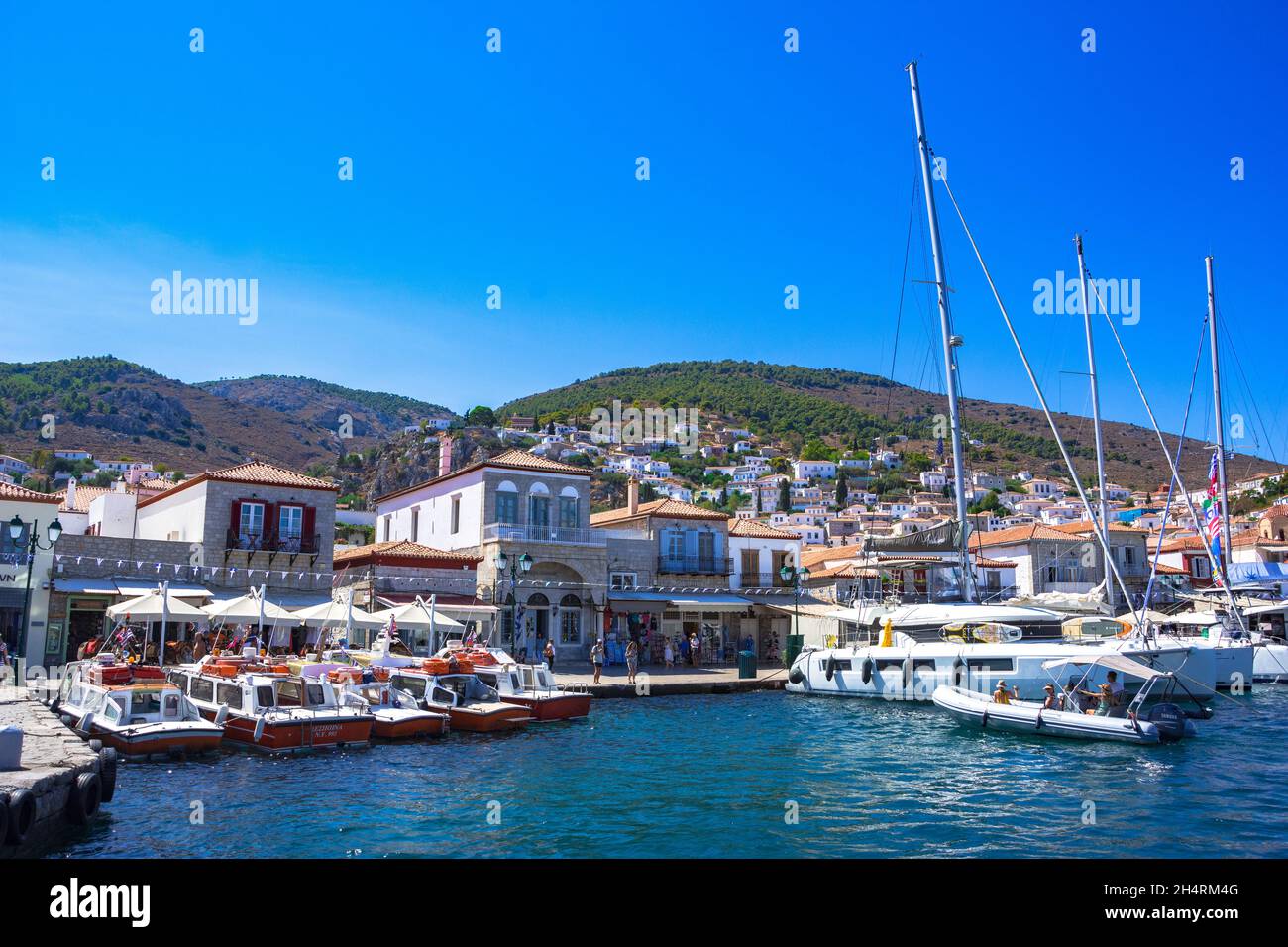 View of the amazing Hydra island, Greece Stock Photo - Alamy