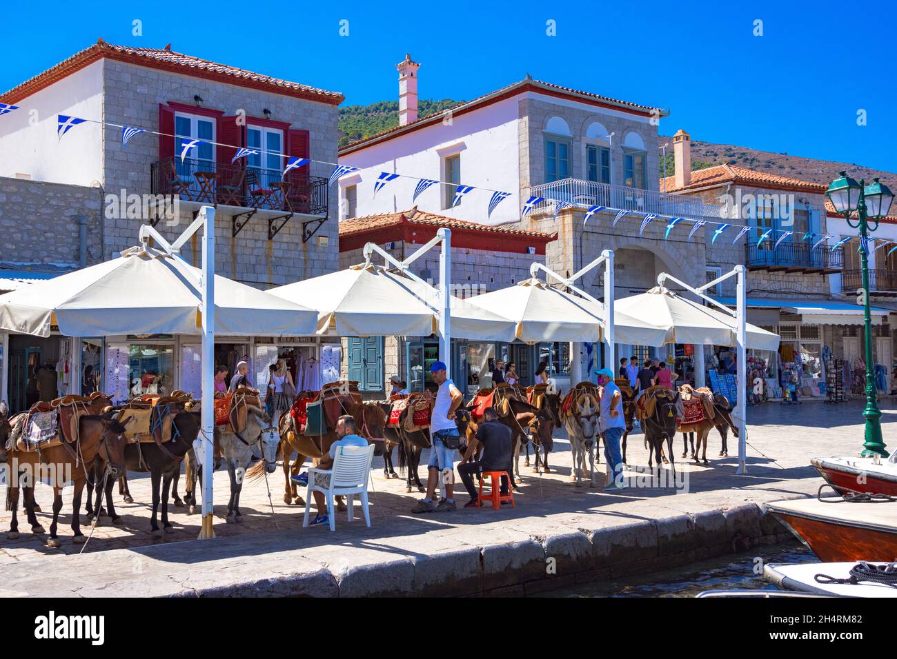 View of the amazing Hydra island, Greece Stock Photo - Alamy